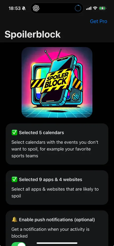 Spoilerblock - Block Apps & Avoid Event Spoilers